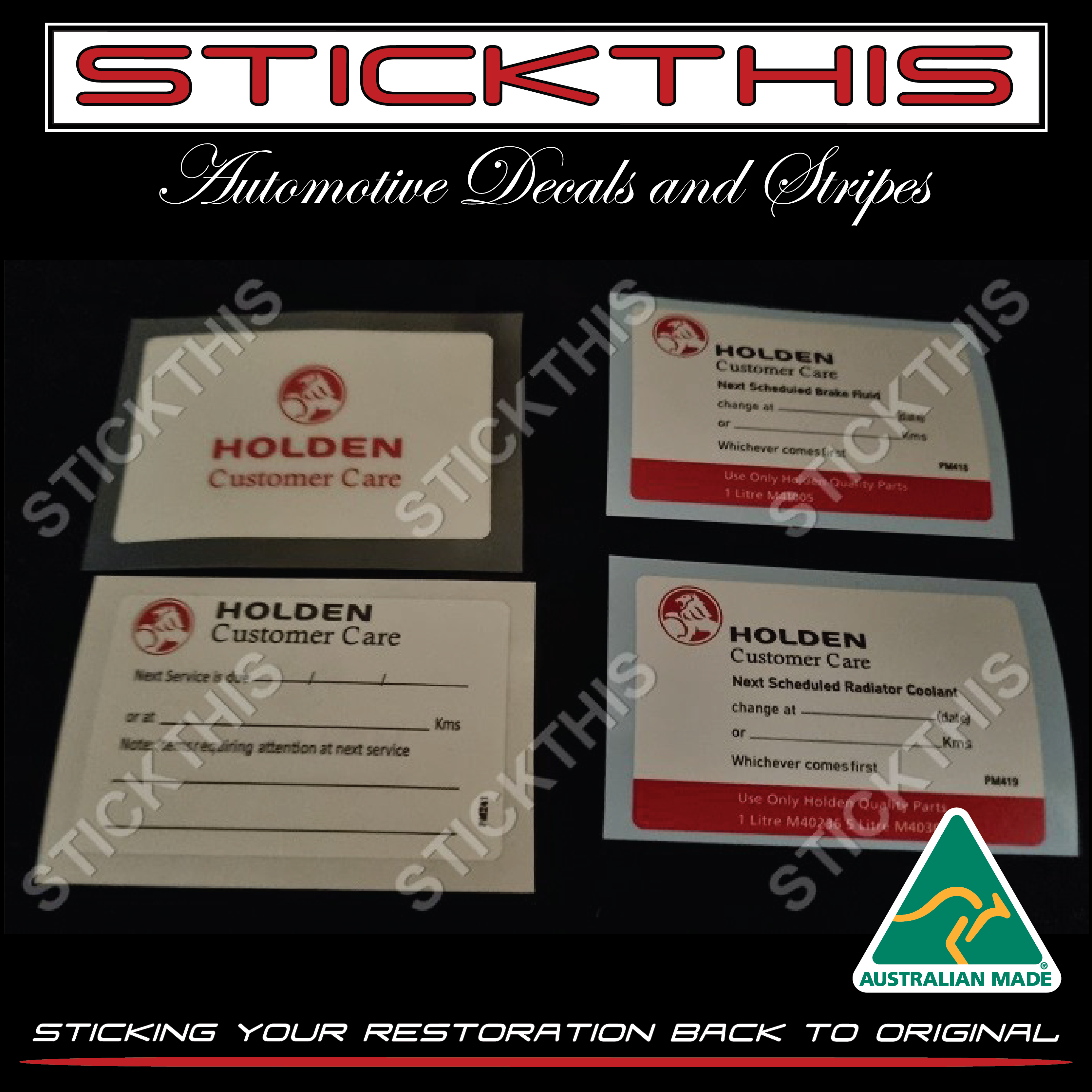 Customer Care Service Lube Decal 90's onwards - Engine, Radiator ...