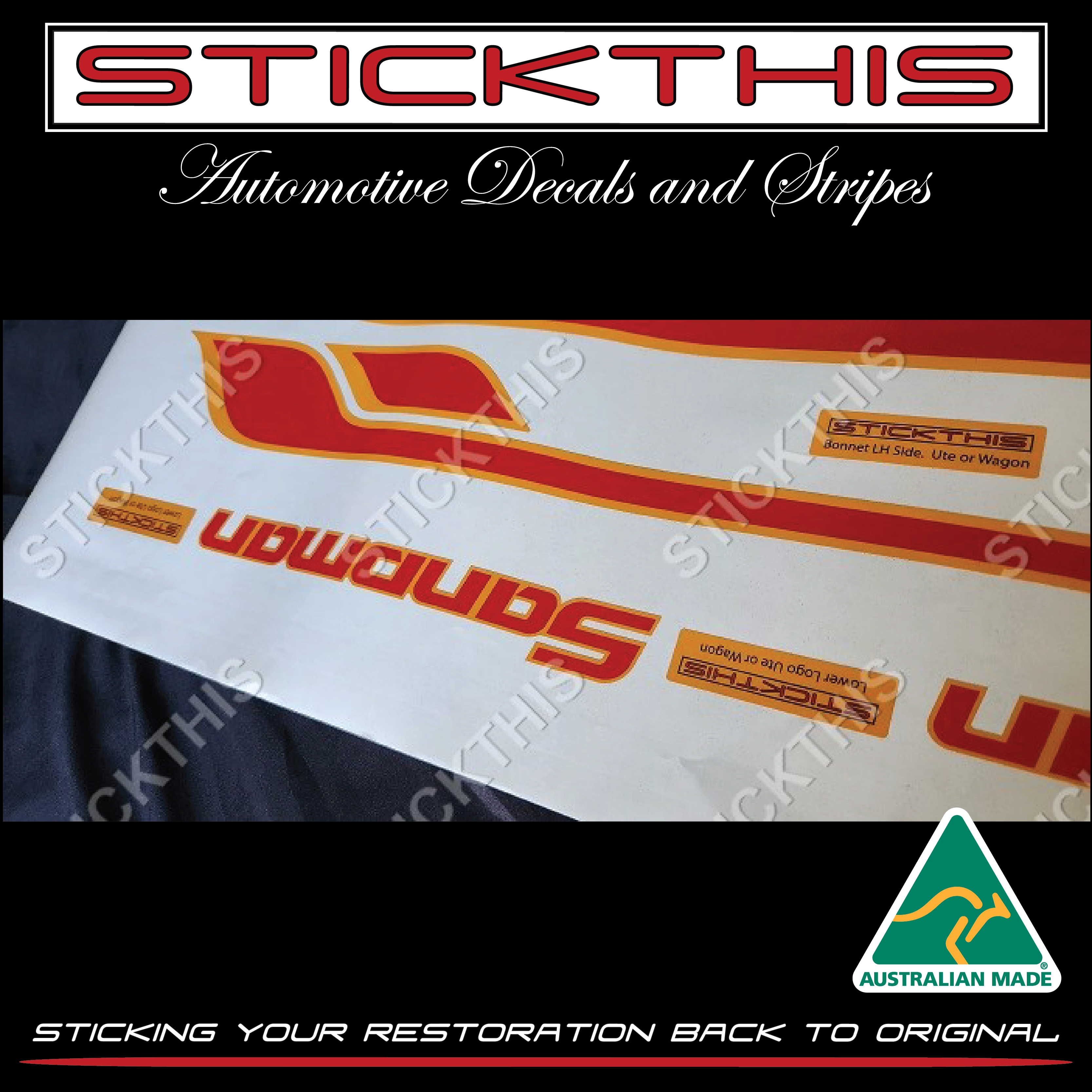 VF Sandman Stripes - Wagon - Orange, Red - STICKTHIS Automotive Decals ...
