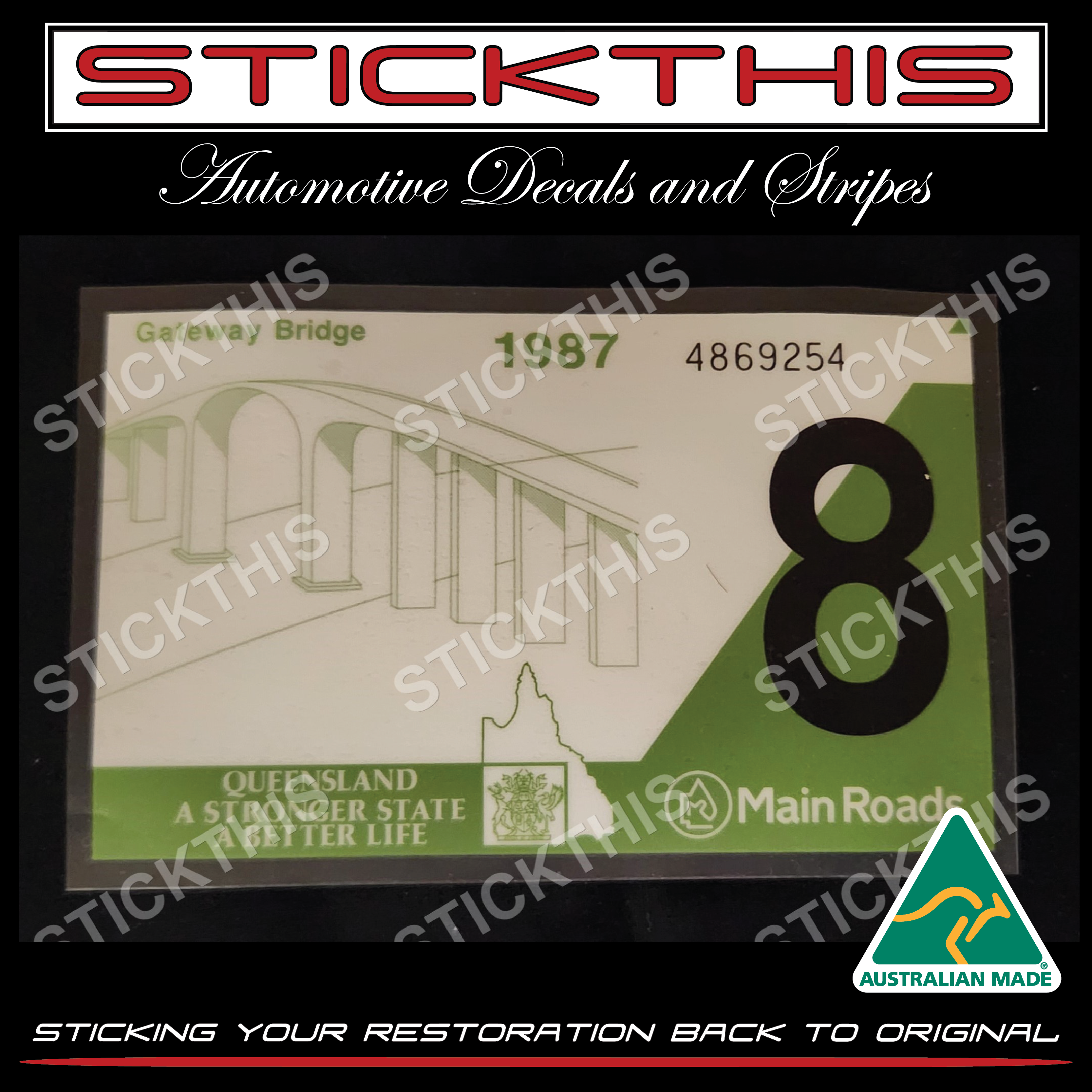 Reproduced QLD Registration Rego Label 1987 - STICKTHIS Automotive ...