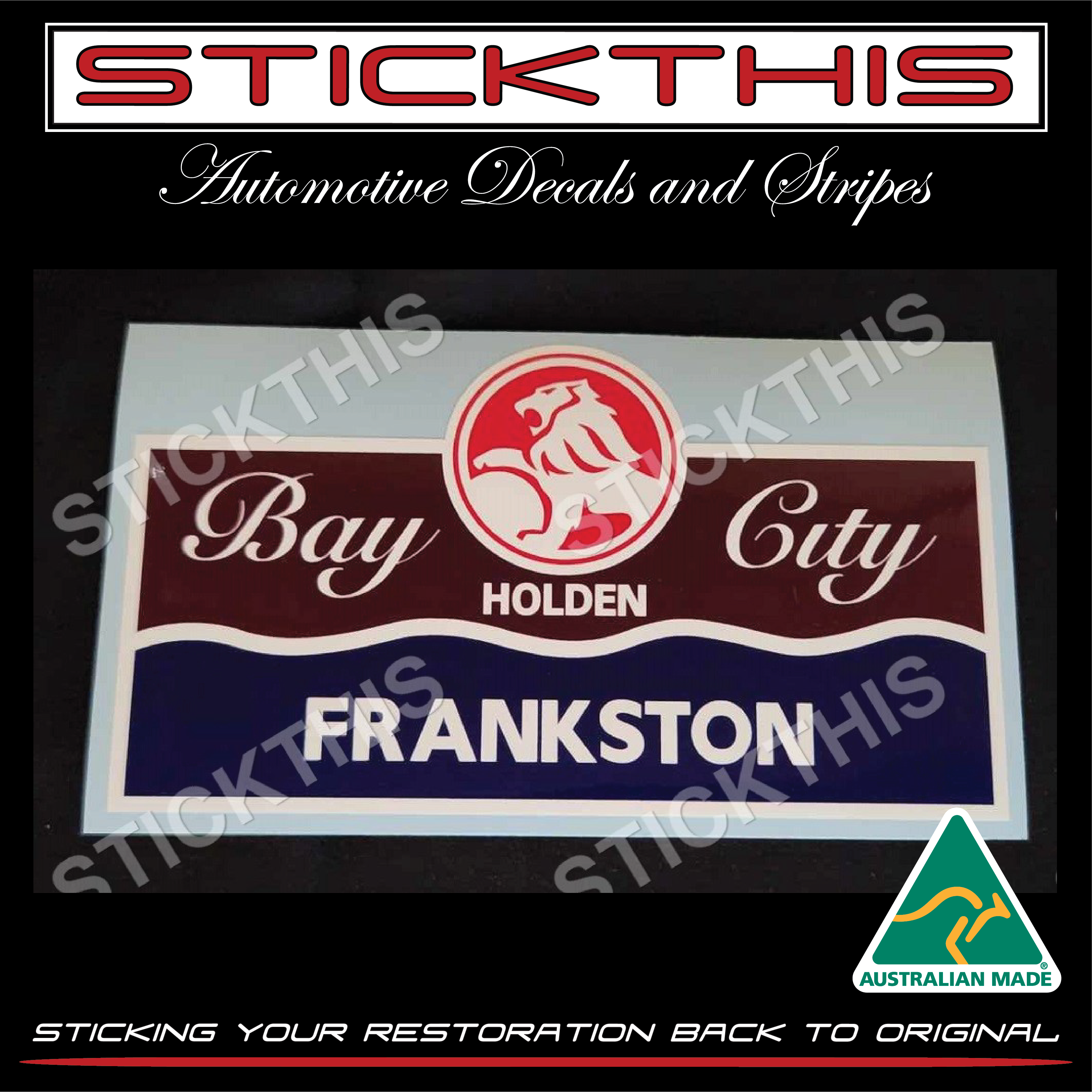 Bay City Holden Frankston VIC - Dealership Dealer Decal Sticker ...