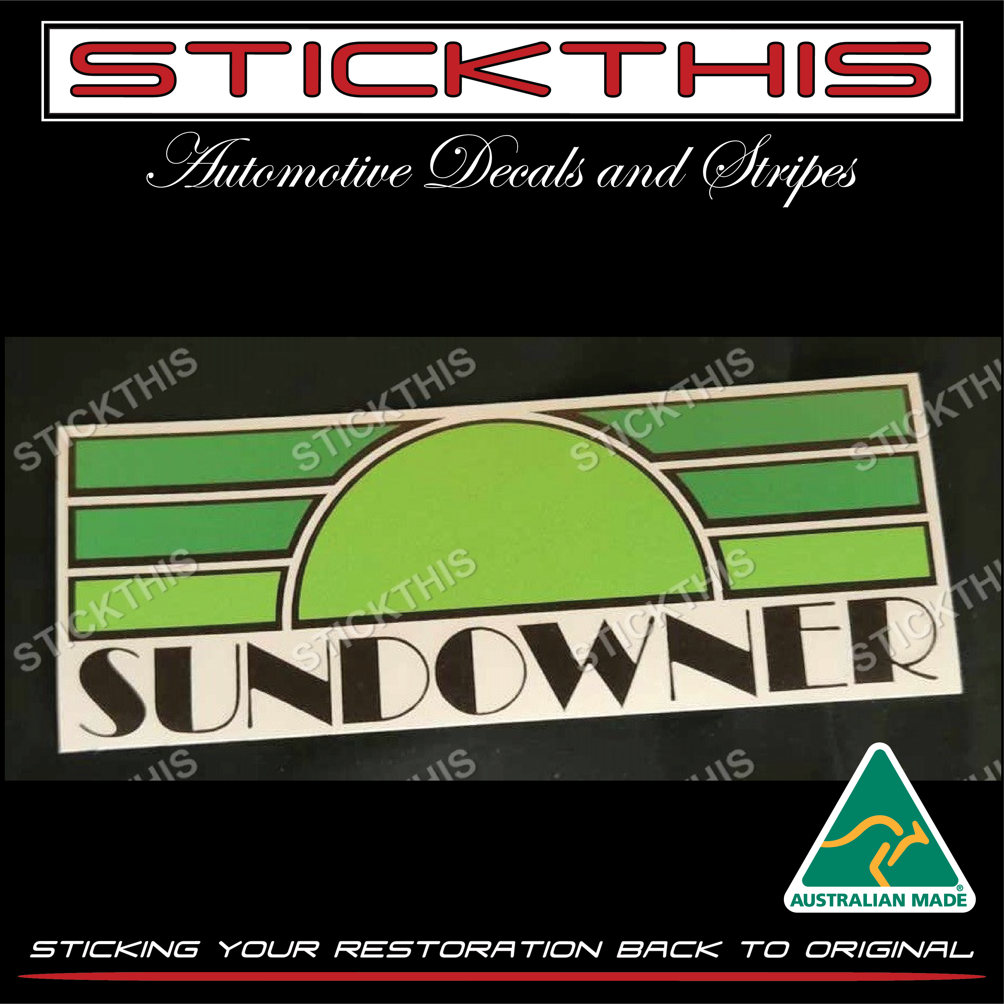 Sundowner Escort Rear Tailgate Door Logo - Greens - STICKTHIS ...