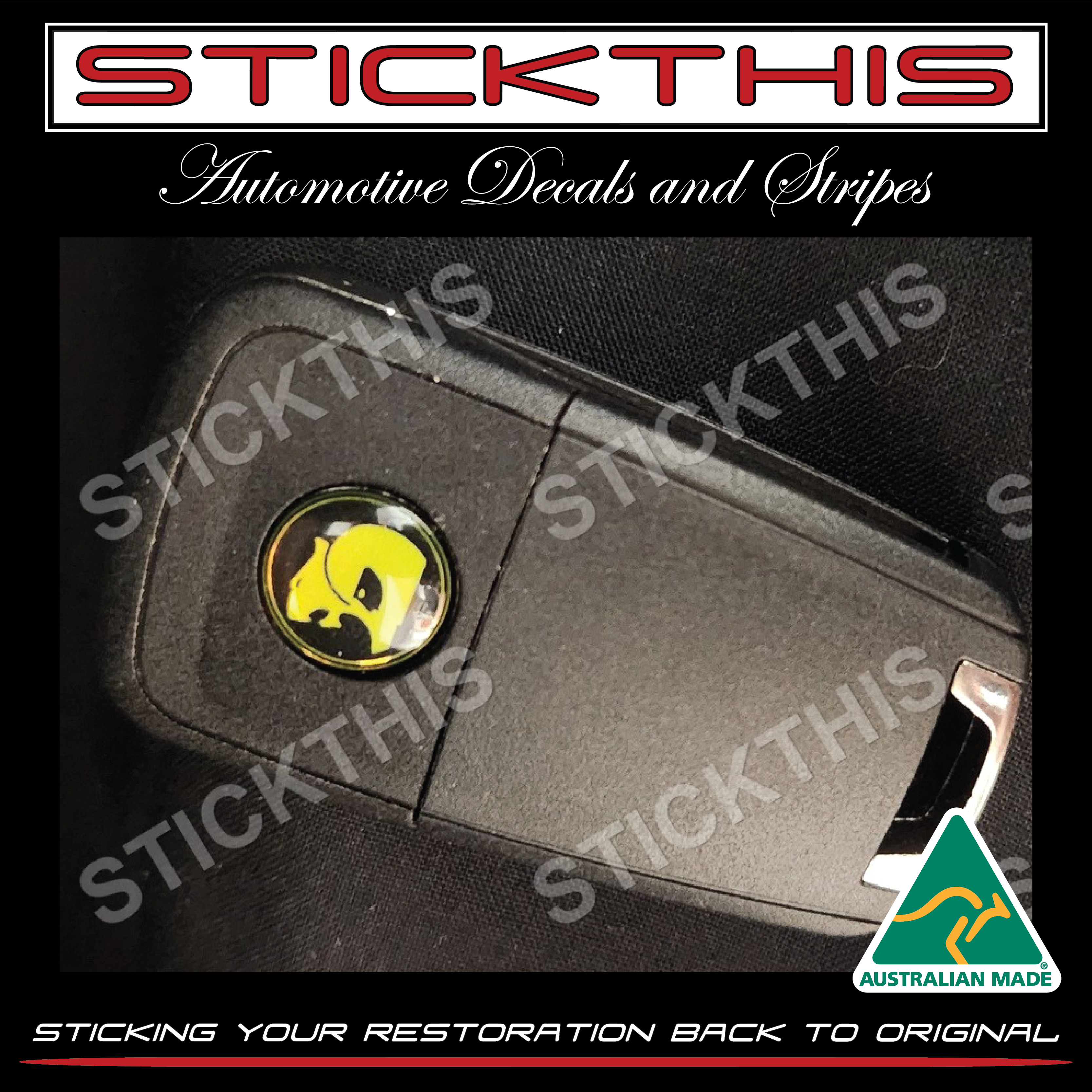 Remote Key Flip Fob Badge/Decal - For HSV VF - Pink/Chrome - STICKTHIS ...