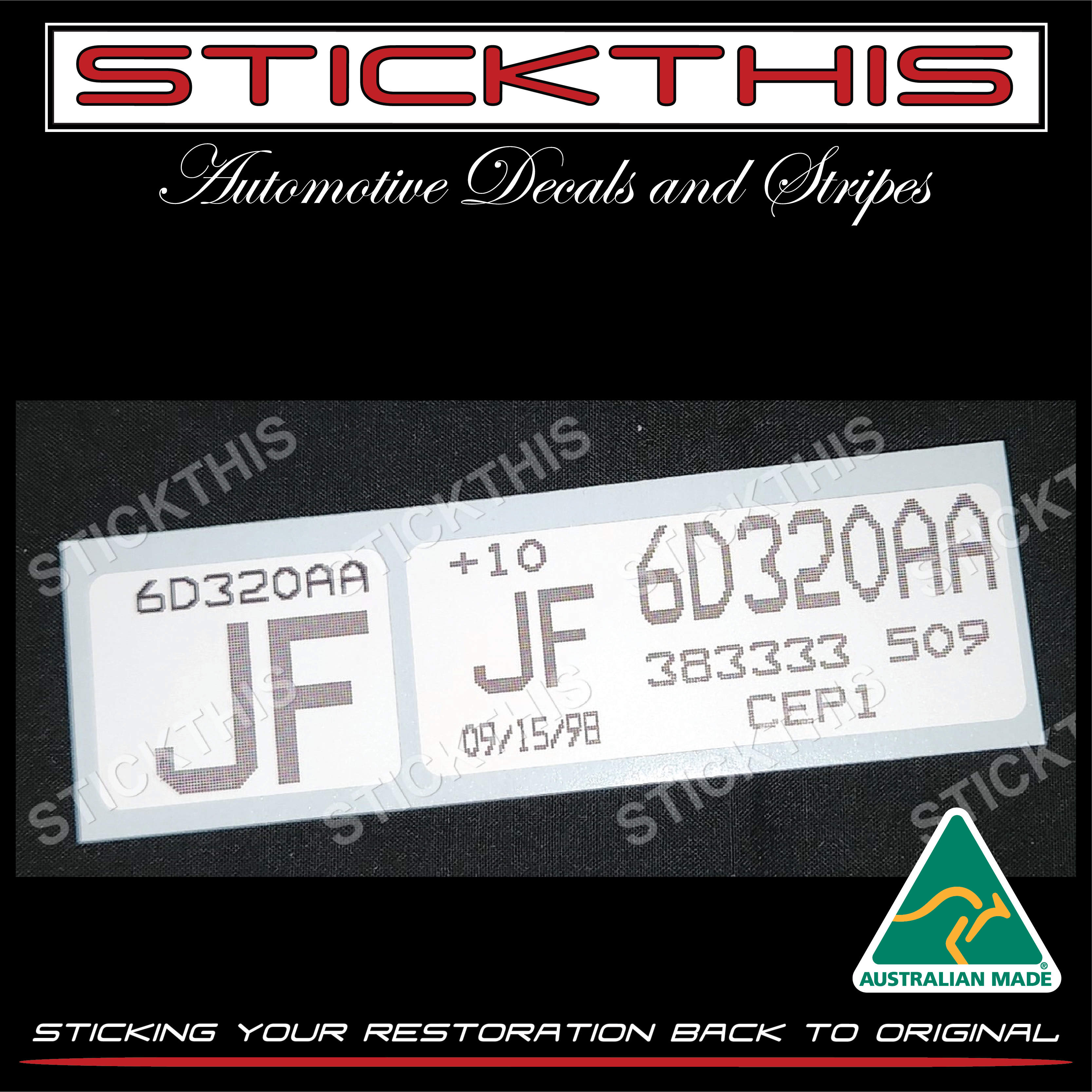 Ford EL XR8 5.0L V8 Rocker Cover Picking Decal Set JF 6D320AA ...