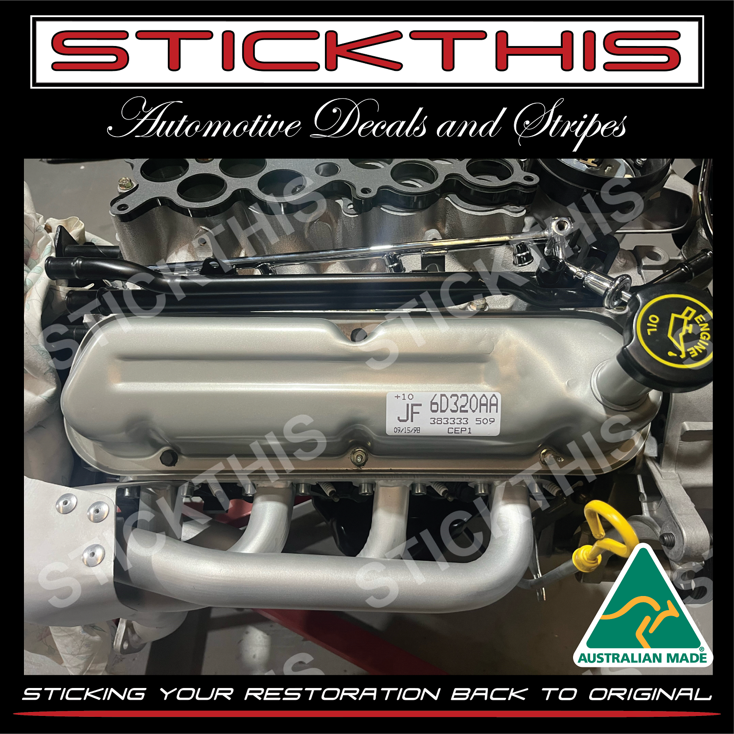 Ford EL XR8 5.0L V8 Rocker Cover Picking Decal Set JF 6D320AA ...
