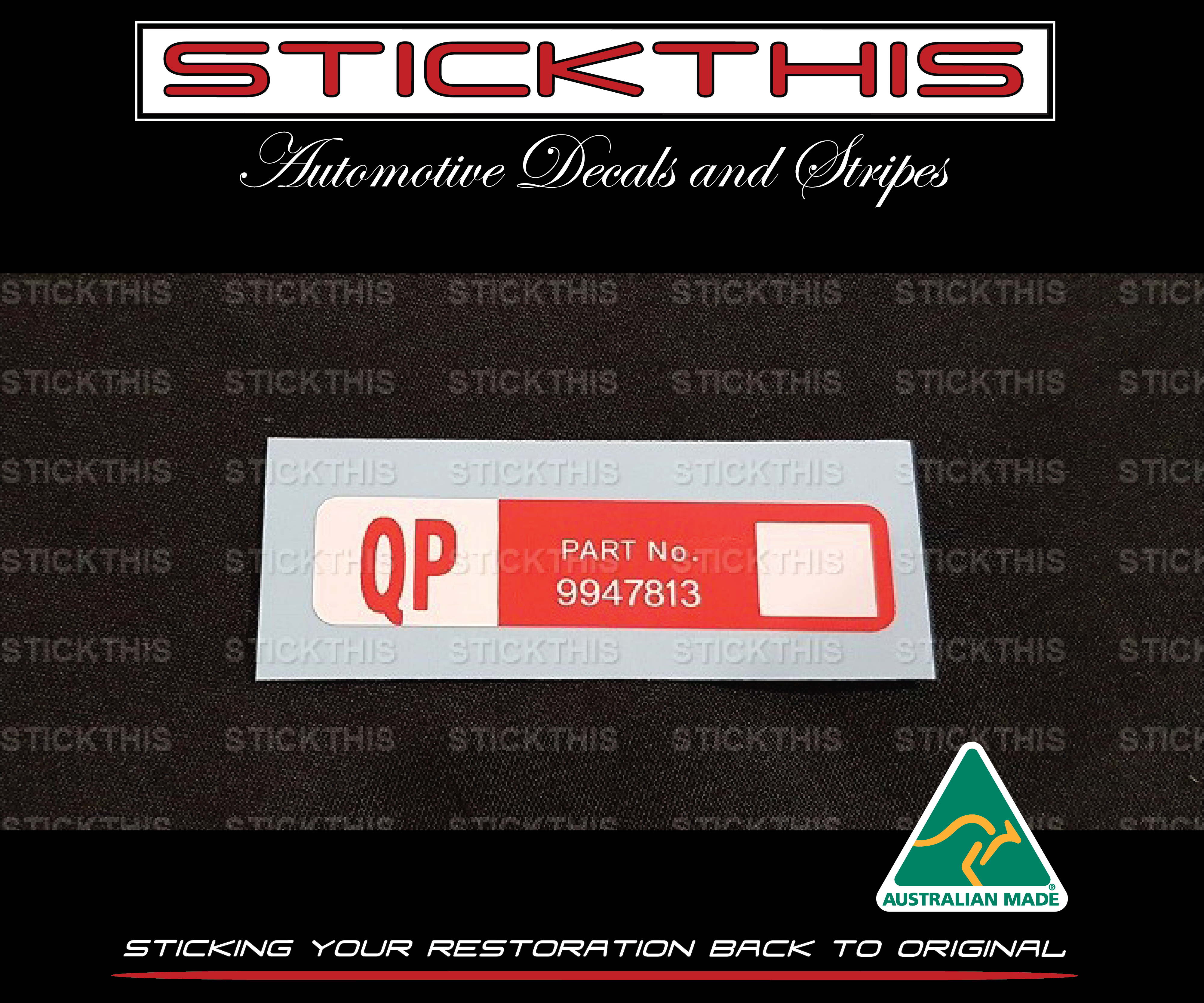 Wiper Motor Decal - HZ WB 9947813 (Preslite) - STICKTHIS Automotive ...