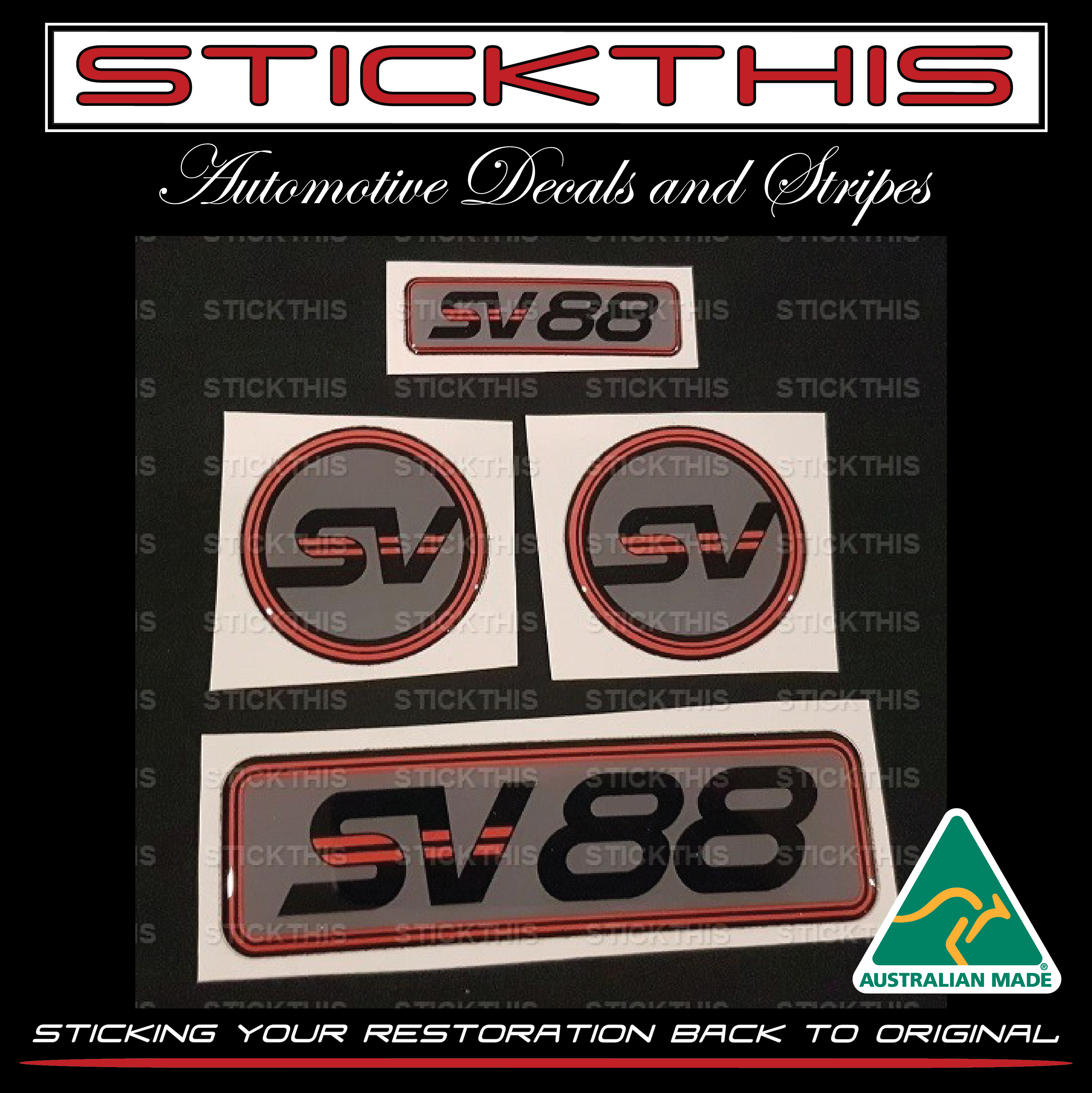 SV88 Grille, Boot and Guard Badge Kit, VL - STICKTHIS Automotive Decals ...