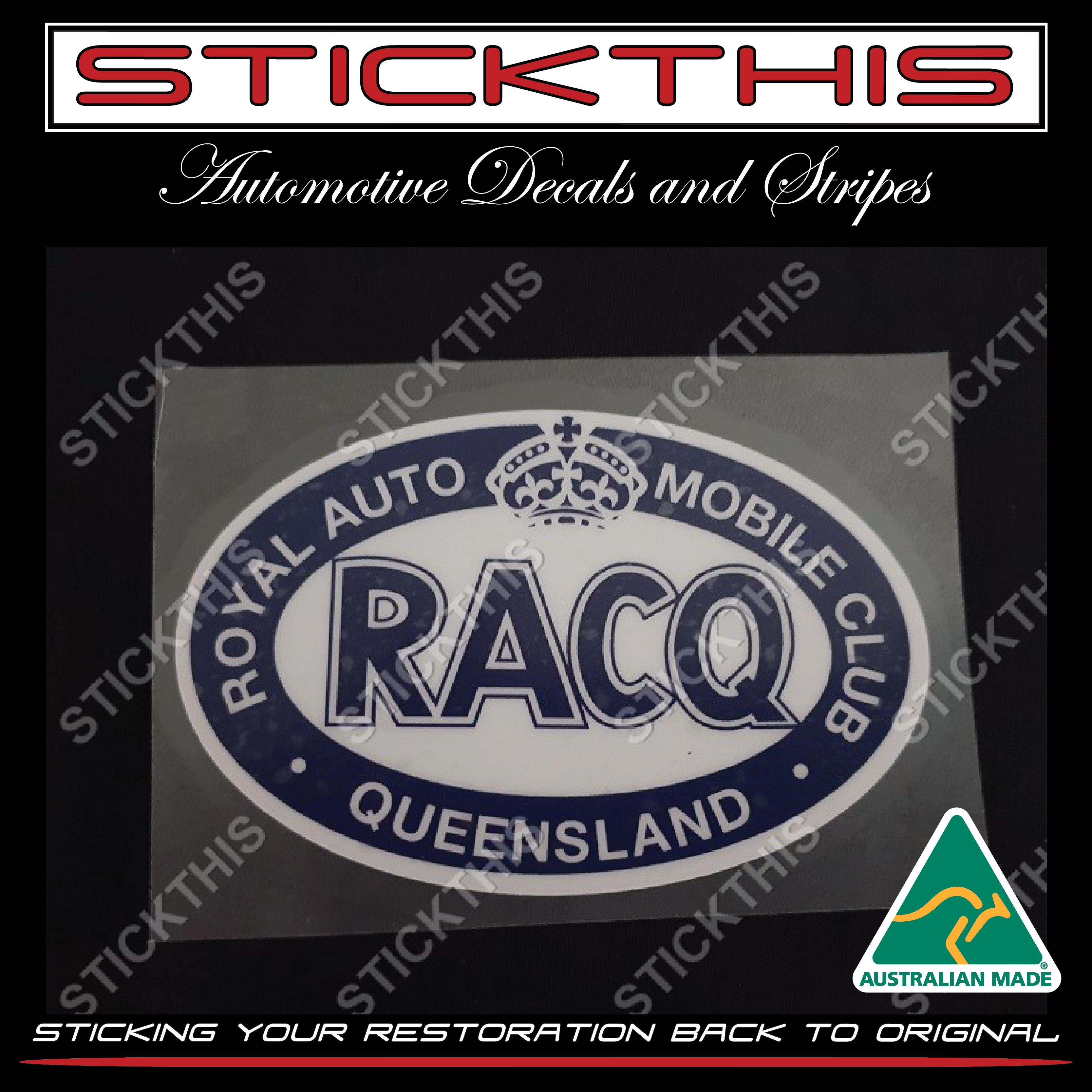 RACQ Decal - Royal Automobile Club of Queensland - STICKTHIS Automotive ...