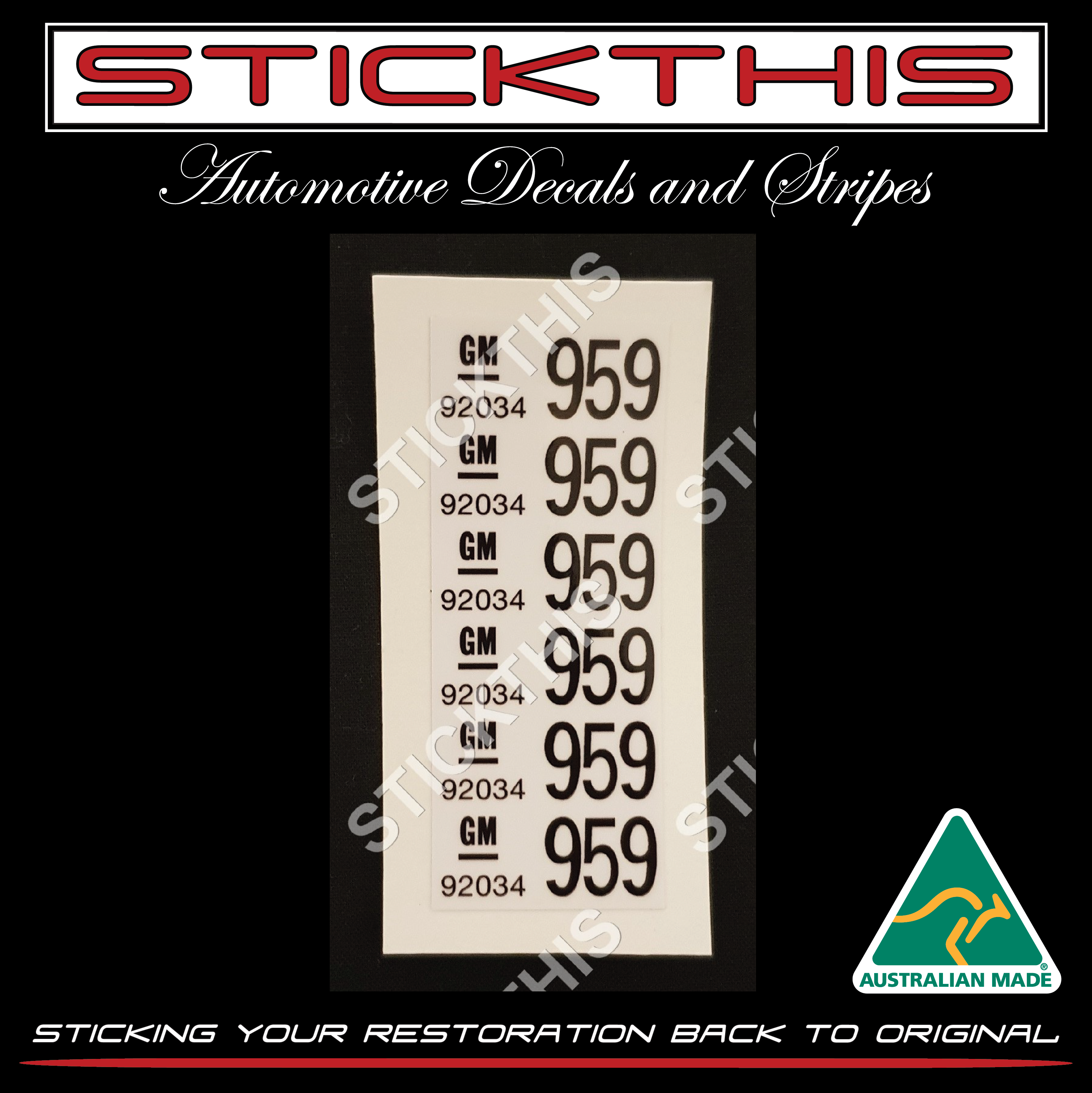 Wire Harness Label - VL Engine Loom XV2 Group A SS 92034959 - STICKTHIS ...