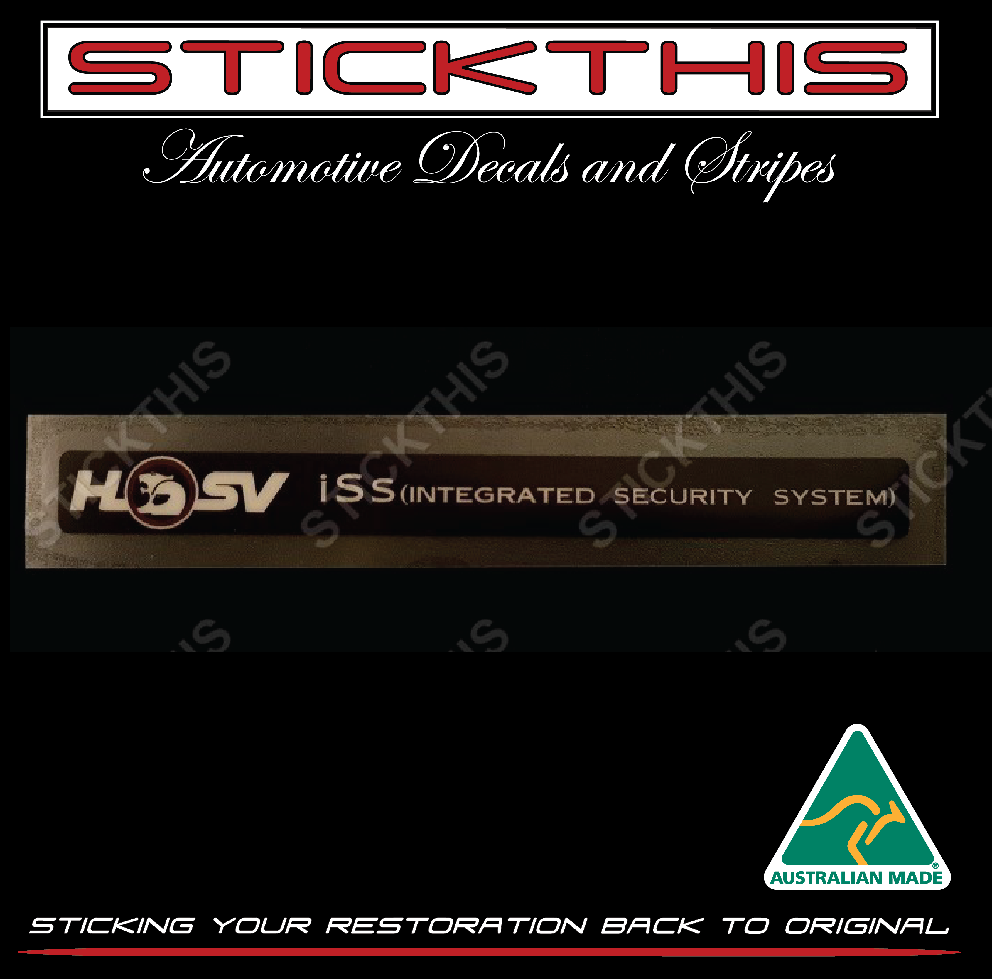 iSs (Integrated Security System) 1/4 Window Decal - VS HSV - STICKTHIS ...