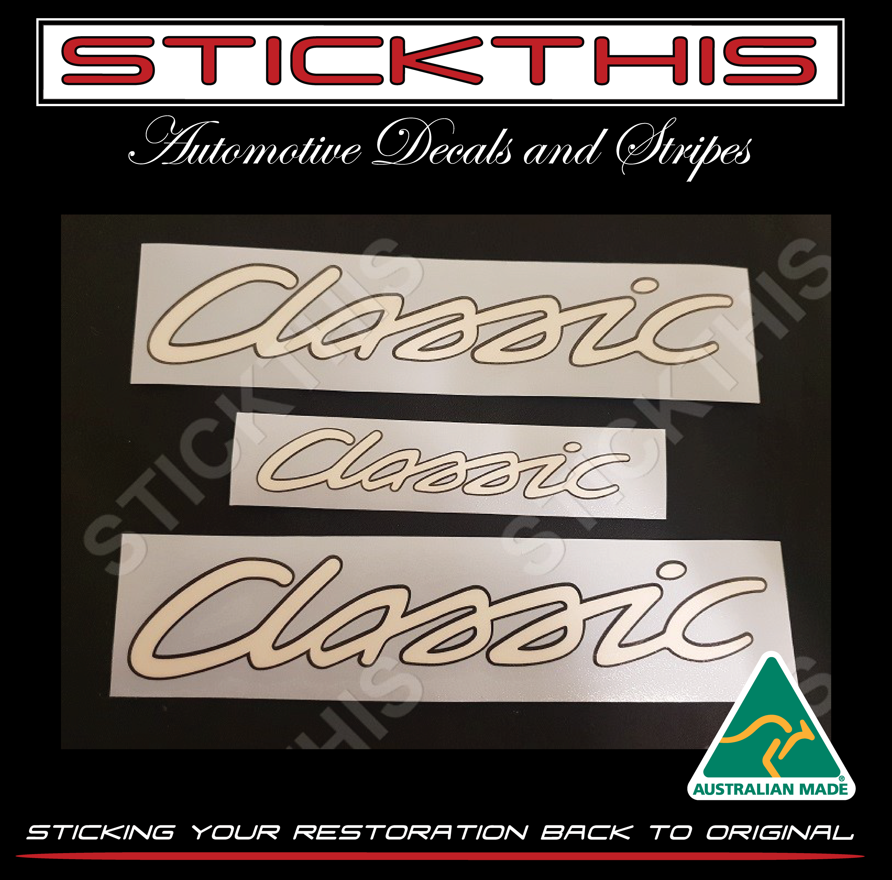 Ford ED Classic Body Decals - White - STICKTHIS Automotive Decals and ...