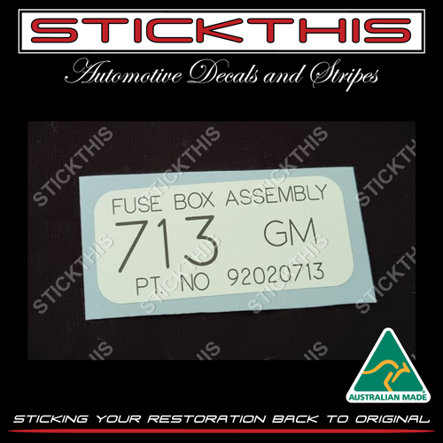 Fuse Box Decal - VK - STICKTHIS Automotive Decals and Stripes