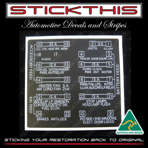 Fuse Cover Decal - HZ - STICKTHIS Automotive Decals and Stripes