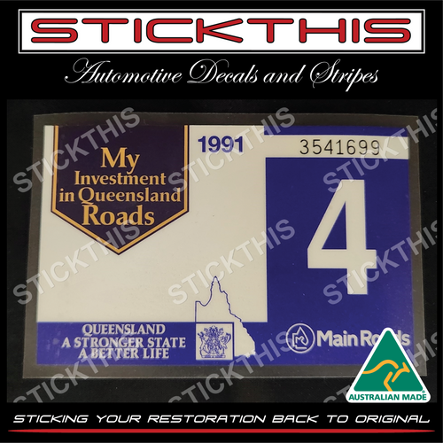 Reproduced QLD Registration Rego Label 1991 - STICKTHIS Automotive ...