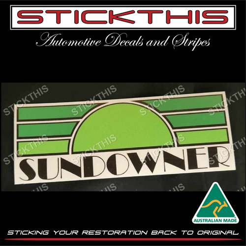 Sundowner Escort Rear Tailgate Door Logo - Greens - STICKTHIS ...
