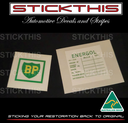 Service Lube Decal Vintage - BP Energol x5 - STICKTHIS Automotive ...