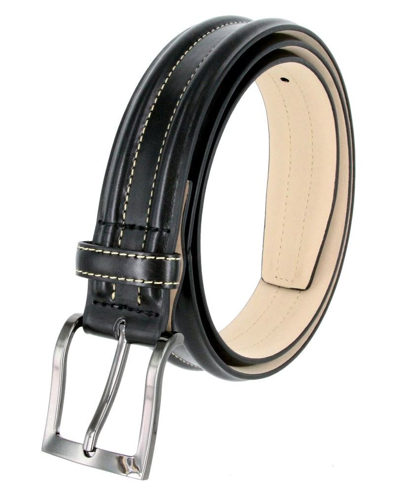 BL007 Border Raised Lines Center Stitched Genuine Office Dress Leather ...