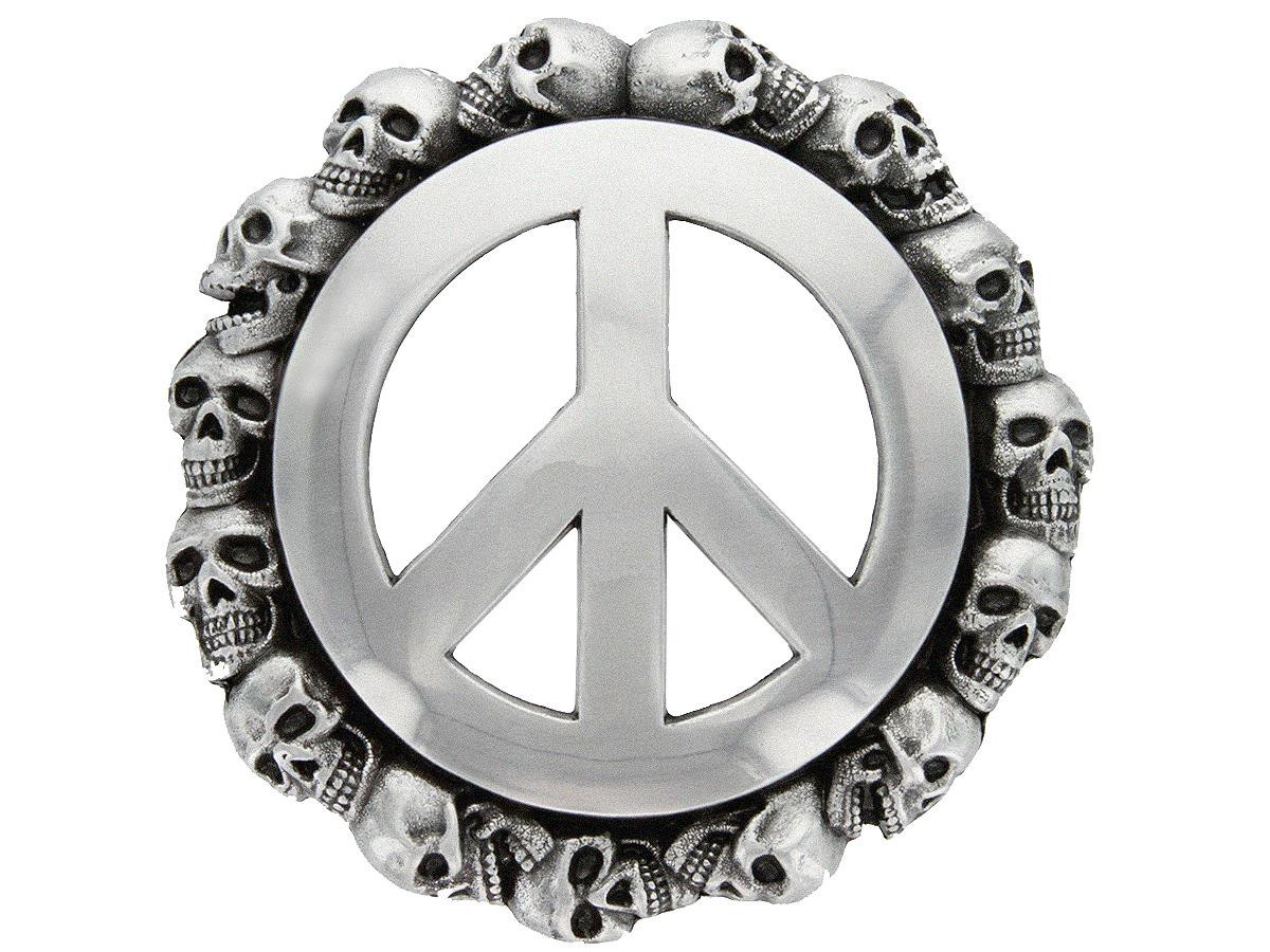 HA1602 Unique Buckle Antique Peace Sign Skull Engraved Belt Buckle ...