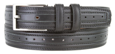 3101 Double Stitched Center Edge Leather Dress Belt 1-1/8"(30mm) Wide ...