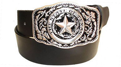 2349 Texas Silver Star Floral Engraved Full Grain Embossed Casual Belt ...