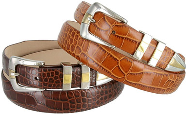 6096 Men's Genuine Full-Grain Cowhide Leather Designer Dress Belt (24/ ...