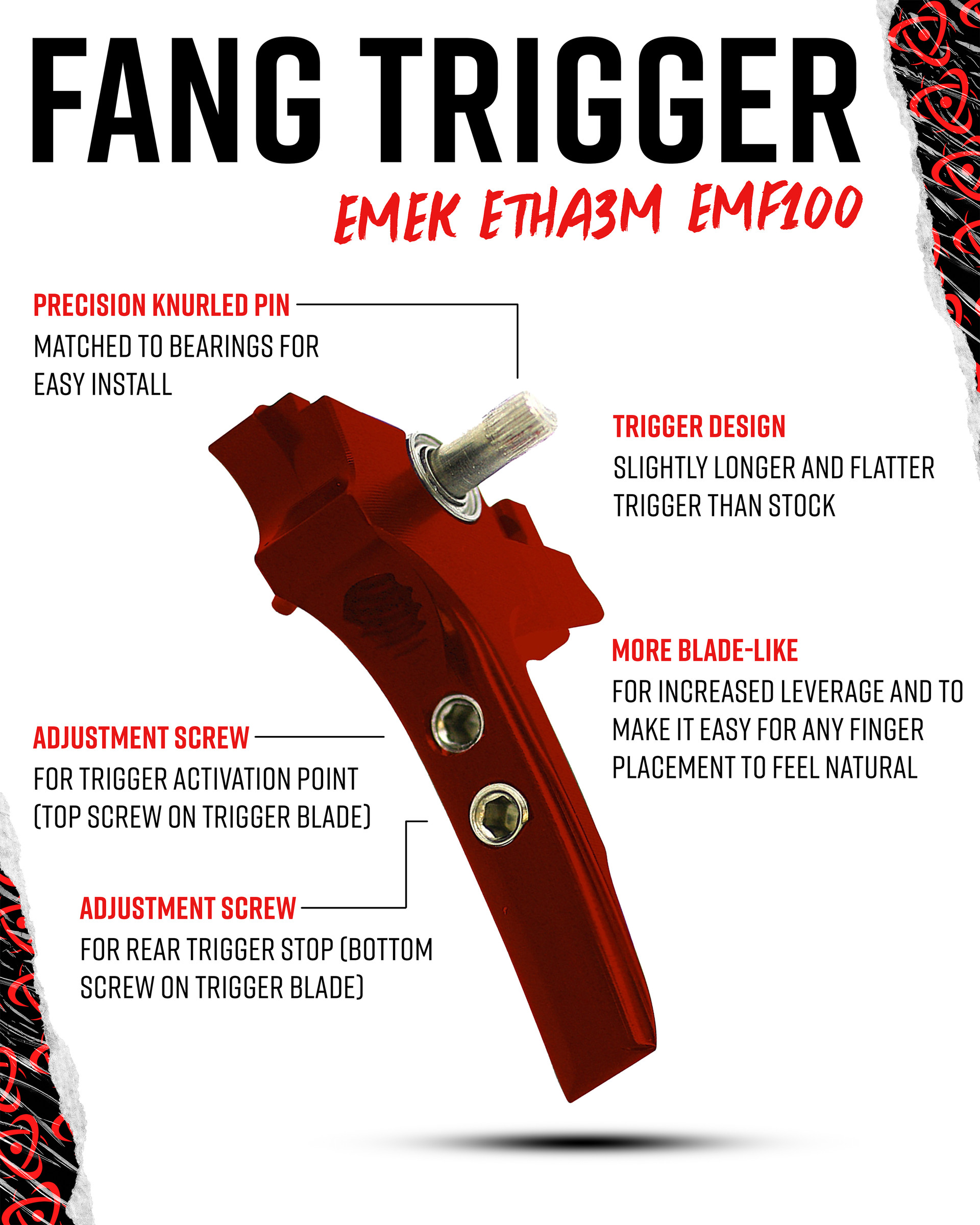 Adjustable Aluminum Trigger for EMEK, MG100, EMF100 & Etha3M ...