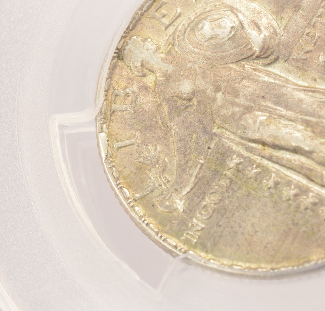 1926-D 25c Standing Quarter Cud Obverse Die Break K-11 PCGS AU58