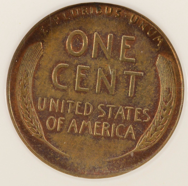 195X-D 1c Wheat Cent Obverse Die Cap Strike NGC MS65 RB