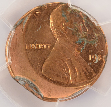 1988 1c Lincoln Cent Foldover Strike & Edge Strike PCGS UNC Details