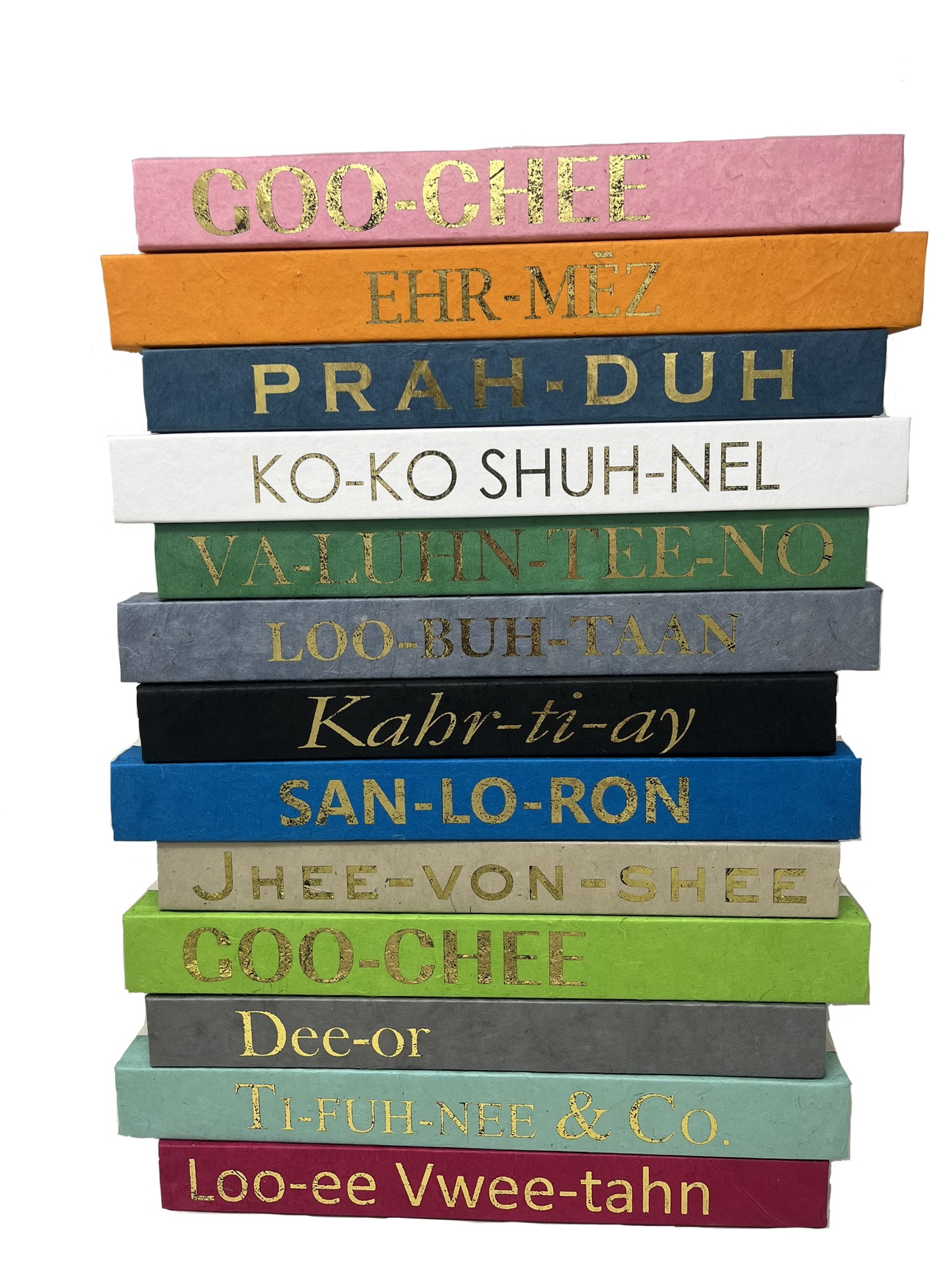 Custom Phonetic Spelling in Gold Lettering on Assorted Colors / Off ...