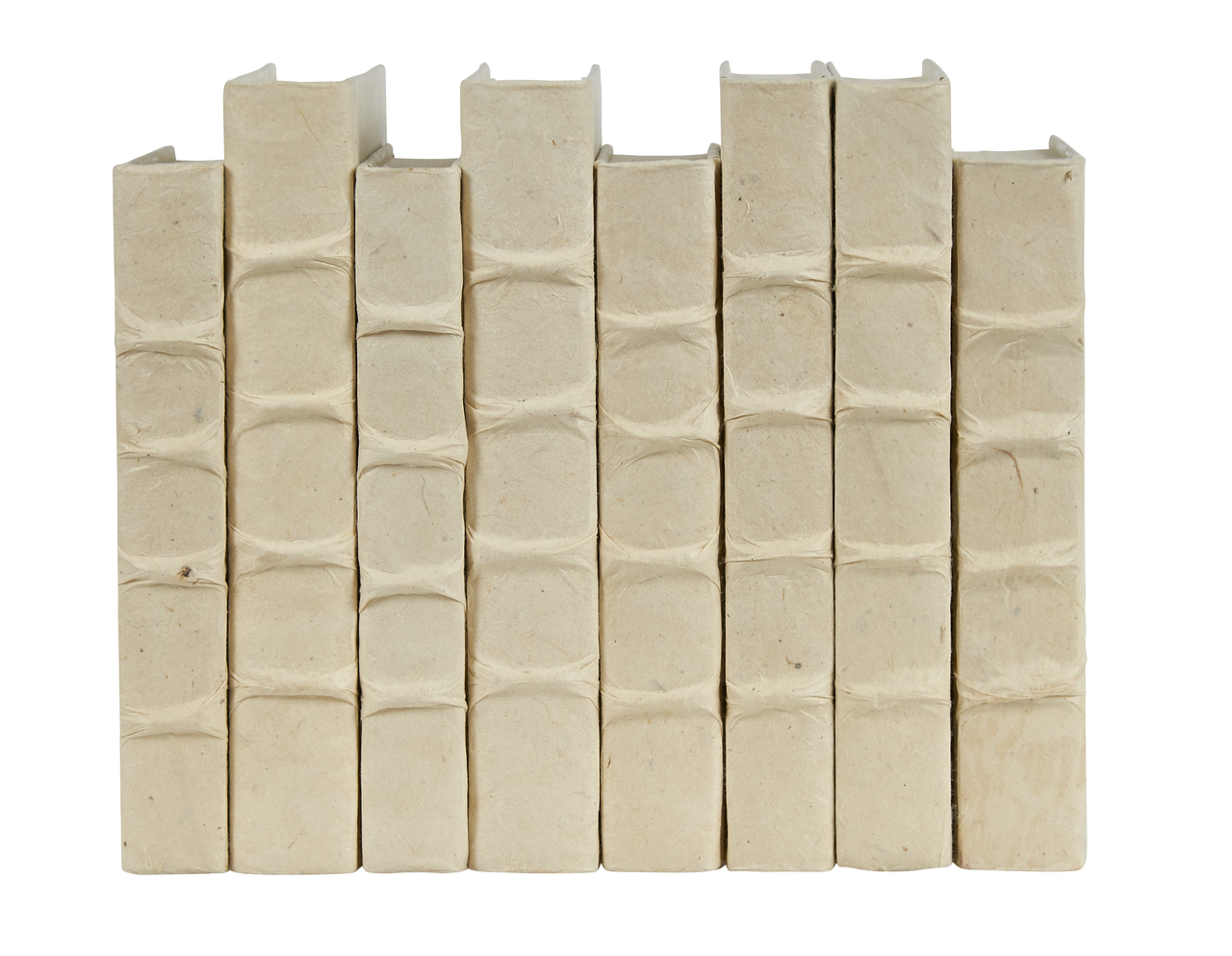 Cream Parchment Decorative Books with Raised Bands