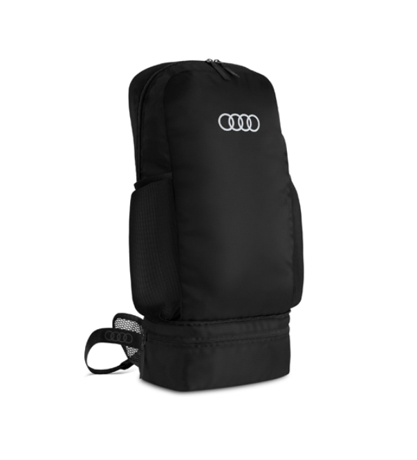 Audi Backpack Foldable, black, Four Rings collection