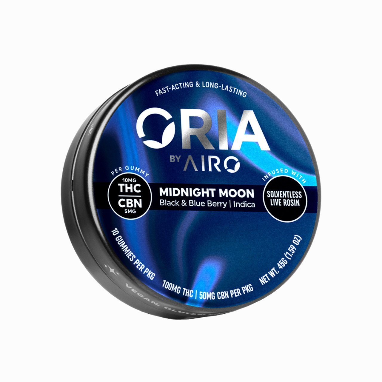 Midnight Moon Indica gummy | 10mg THC 5mg CBN | Oria by Airo Midnight Moon Indica gummy | 10mg THC 5mg CBN | Oria by Airo