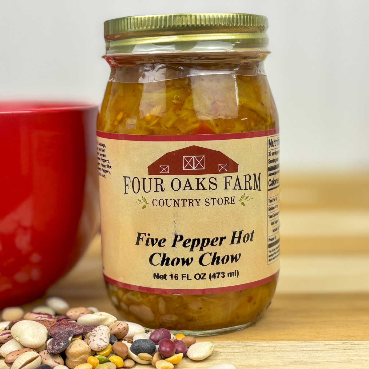 Five Pepper Hot Chow Chow - Spicy Southern Relish | Four Oaks Farm