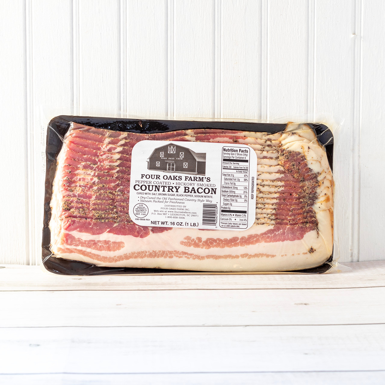 Pepper-Coated Country Bacon - Spicy Southern Bacon | Four Oaks Farm