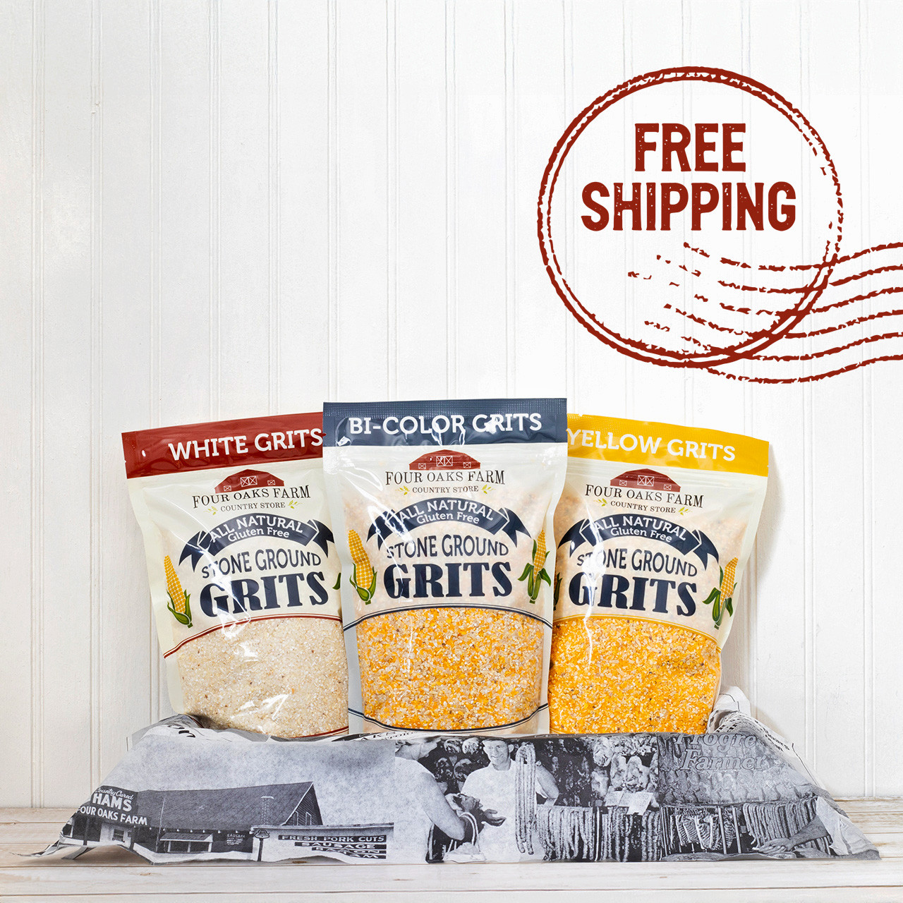 Grits Sampler | Stone Ground Yellow, White & Bi-Color Grits