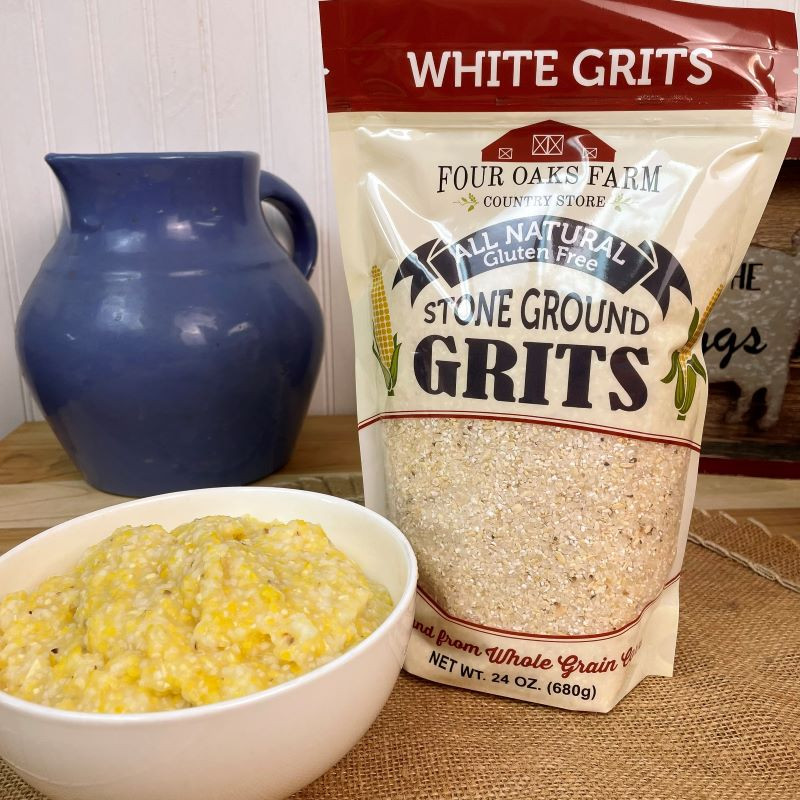 White Grits - Traditional Southern Stone Ground Grits | Four Oaks Farm