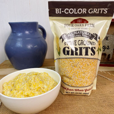 Bi-Color Grits - Stone Ground Yellow & White Grits | Four Oaks Farm