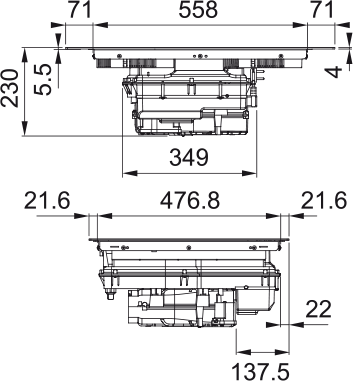 Franke Smart2gether Blacklines Hob Extractor | cookerhoods.co.uk