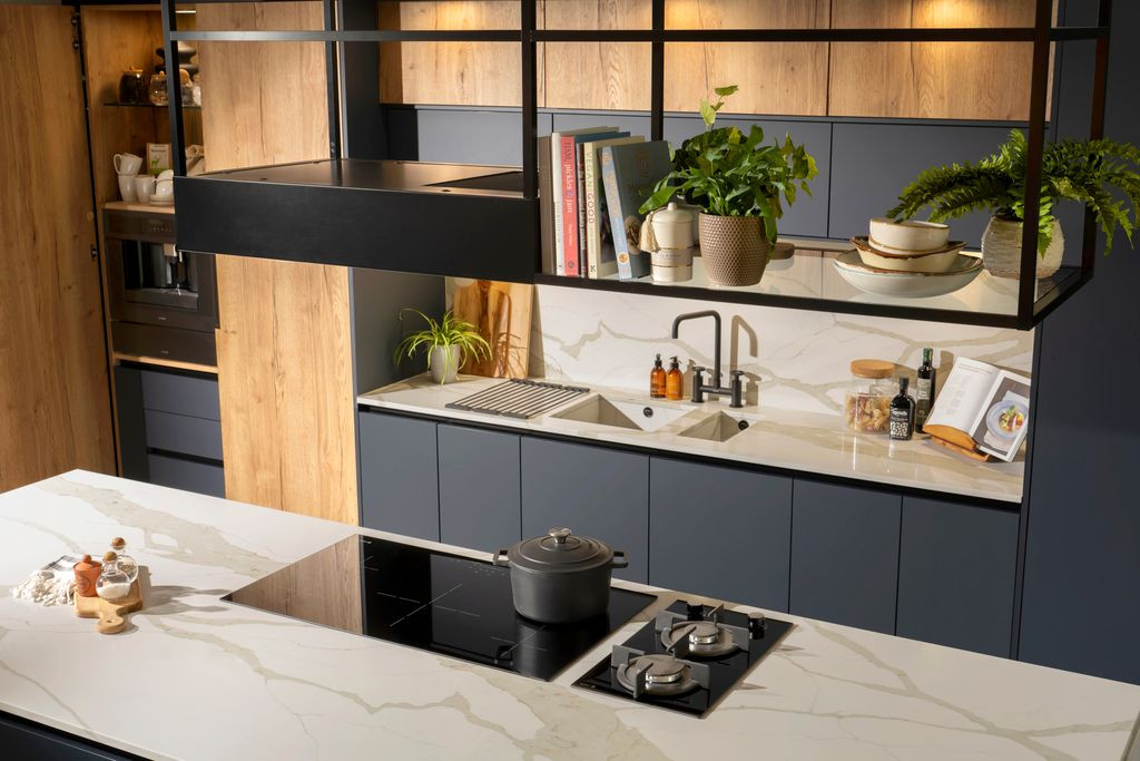 Caple Tela 90cm Island Cooker Hood - Black | Touch Control