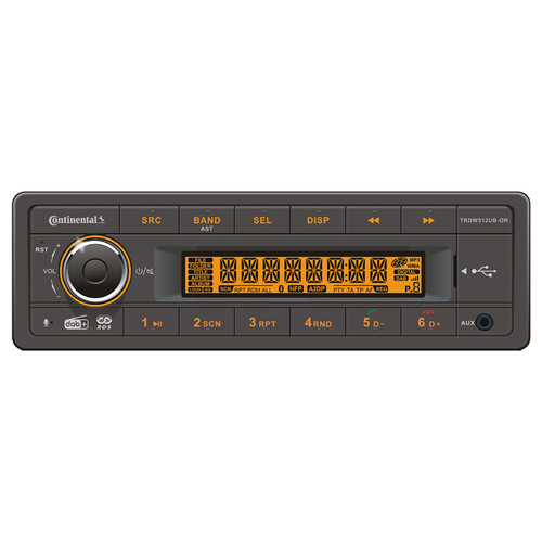 Continental OLD SKOOL TRDW312UB Bluetooth MP3 Mechless Car Radio with ...