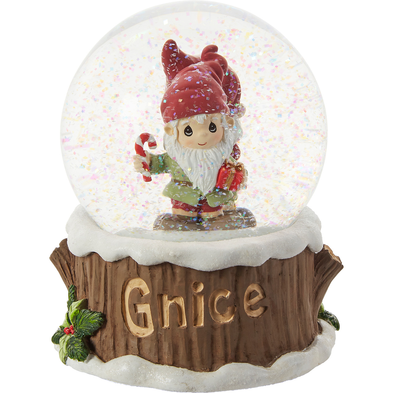 Precious Moments 211107 Gnaughty Or Gnice Musical Resin/Glass Snow Globe