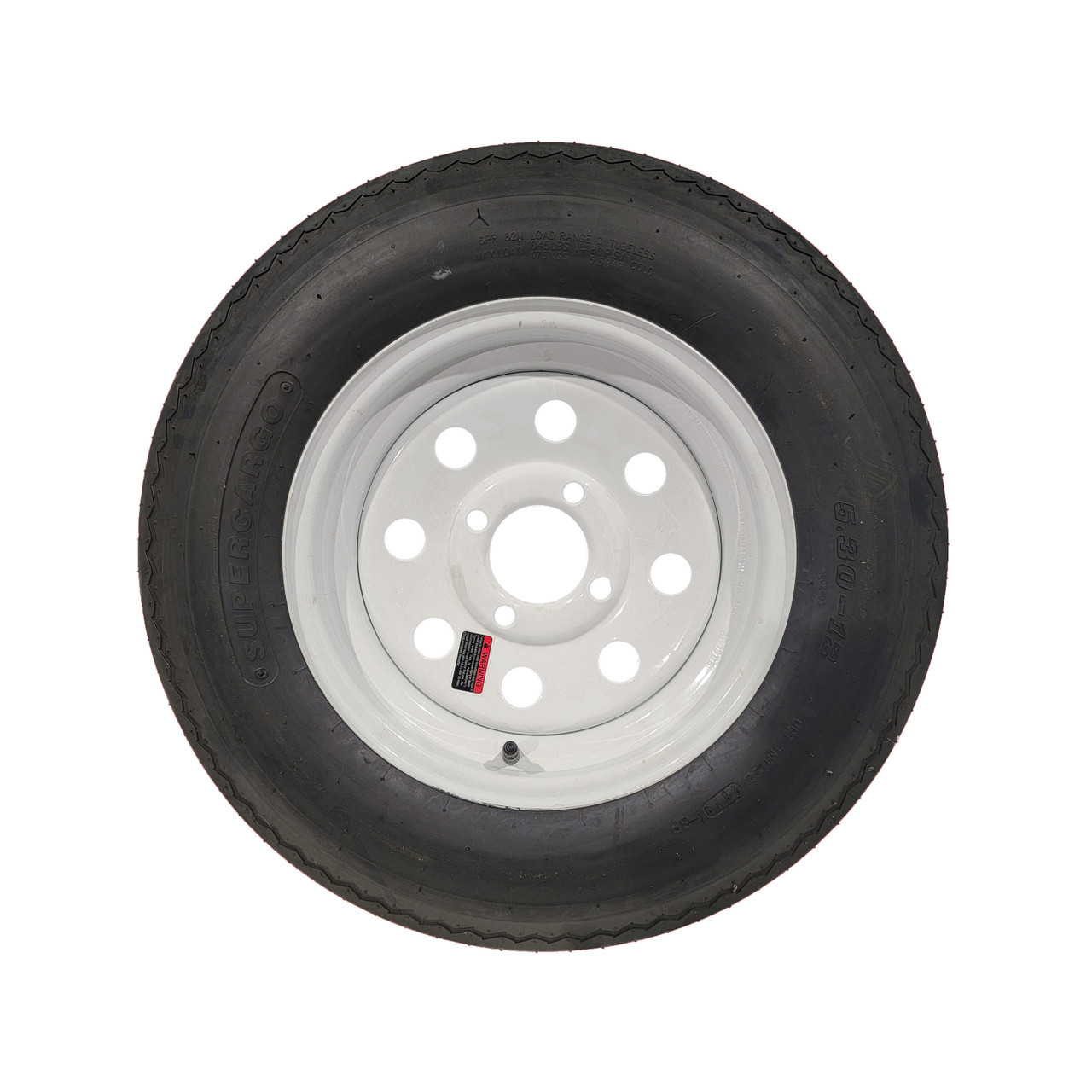 SuperCargo 5.30-12 Tire & Wheel White Modular 4x4 - LRC - Apex Trailer ...
