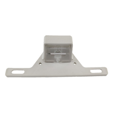 White Plastic License Plate Bracket w/ Light - Apex Trailer Supply