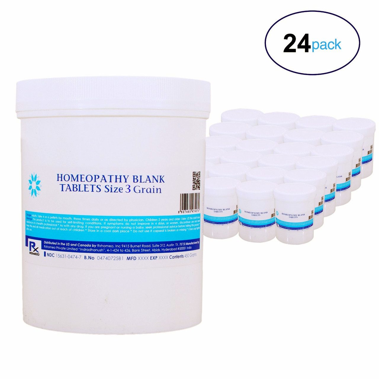 Homeopathic Unmedicated Tablets - 3 Grain | Lactose | 450 Grams