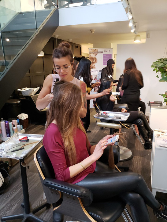 Group Hair Extension Training