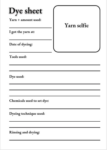 Dye sheet printable (free digital download)