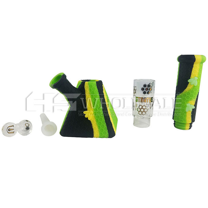 11" Silicone Bee Pyramid Water Pipe by Stratus (Pack of 6 Assorted ...