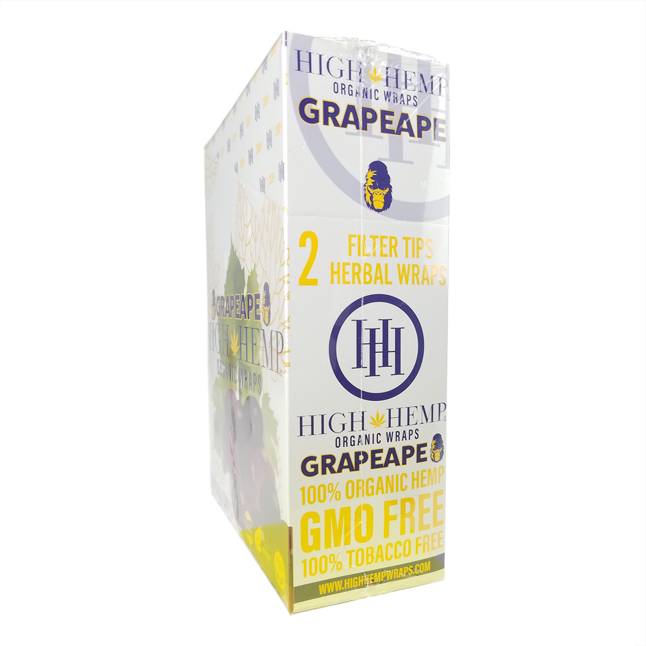 High Hemp Organic Wraps (2ct) Display of 25 - HS Wholesale