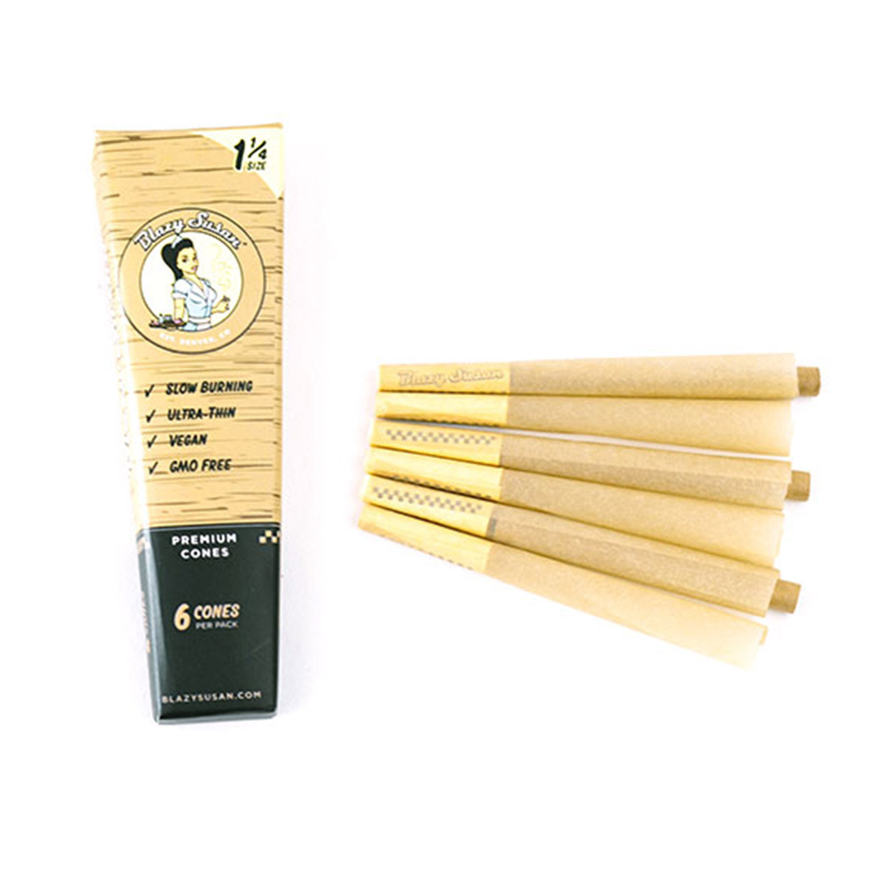 Blazy Susan Pink Pre-Roll Cones 1¼ (6ct) Display of 21