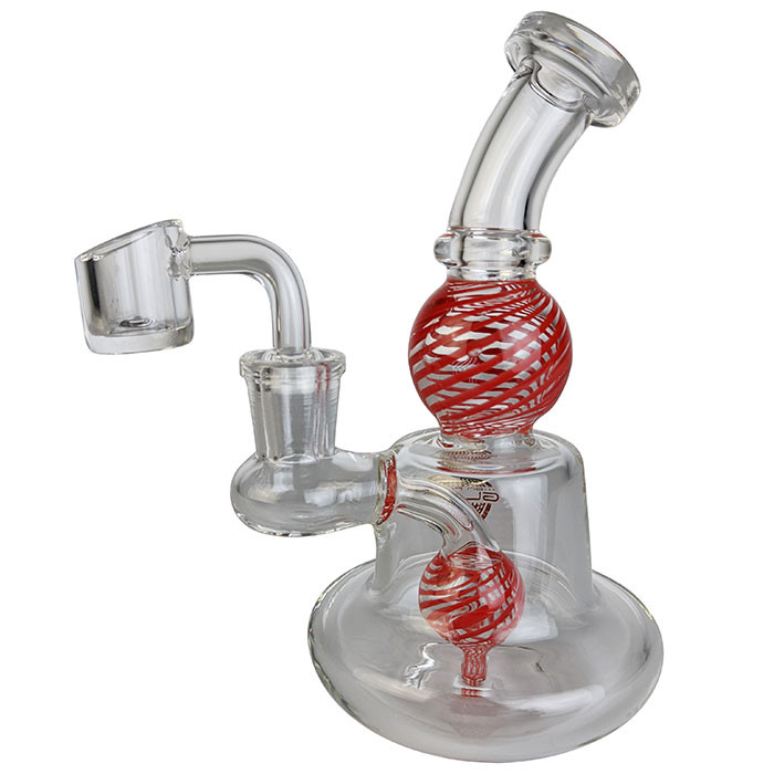 On Point Glass 6" Color Swirl Ball Mini Rig Water Pipe